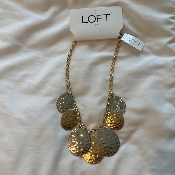 LOFT | Jewelry | Nwt Silver And Gold Loft Statement Necklace | Poshmark